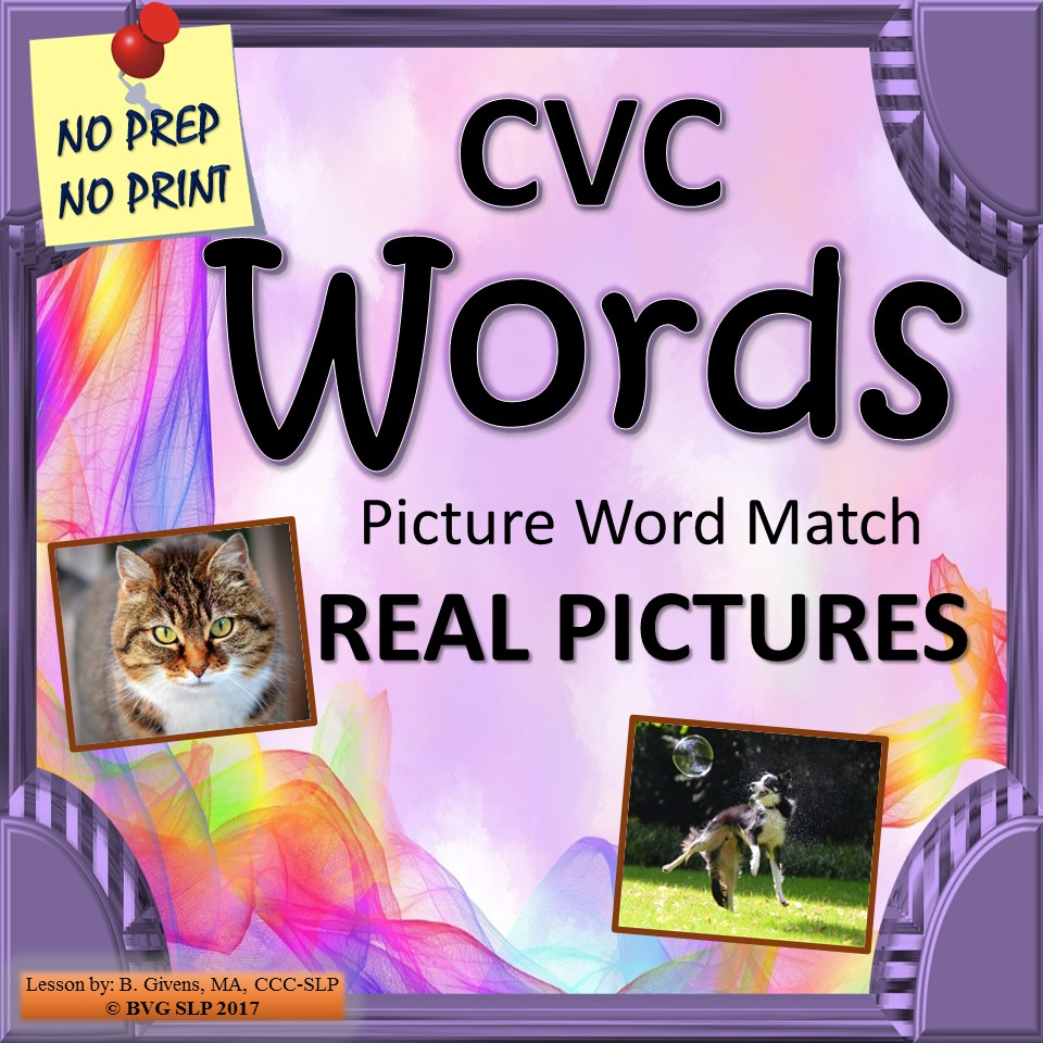 CVC Picture Word Match - Phonemic Awareness - BVGSLP