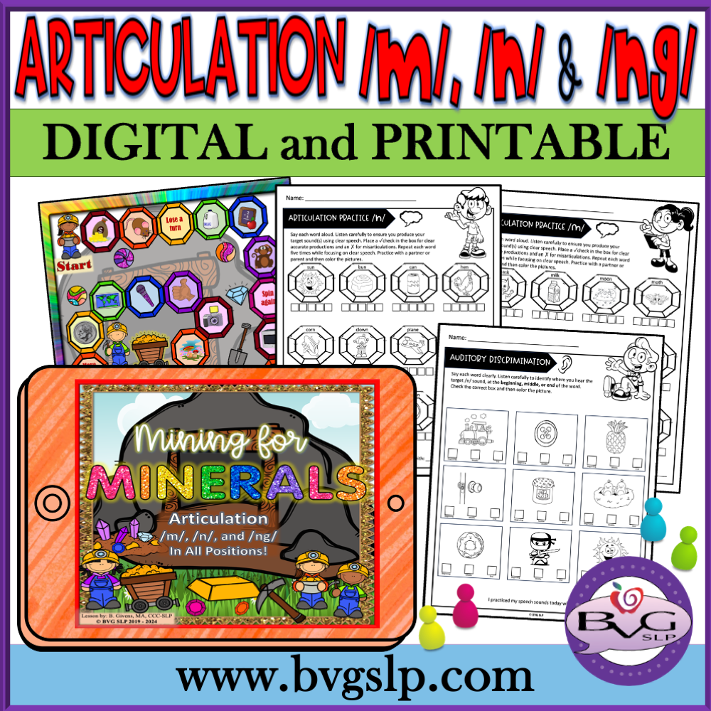 Articulation M, N, and NG - Mining for Minerals - BVG SLP