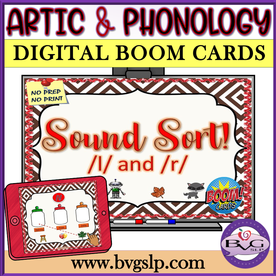 Sound Sort L and R in All Positions - BOOM CARDS - BVG SLP