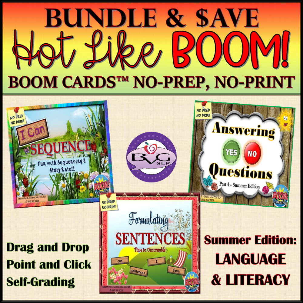 Summer Language and Literacy BUNDLE - BOOM CARDS - BVG SLP