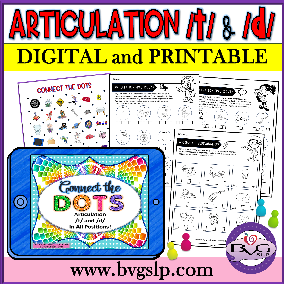 Articulation T and D - Connect the Dots - BVG SLP