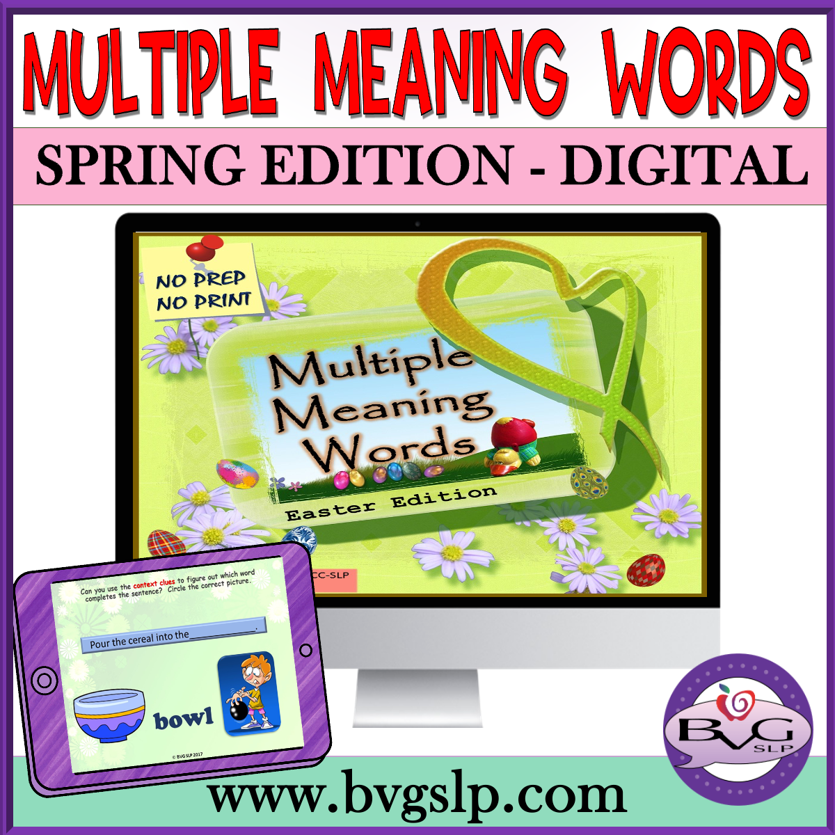 Digital Multiple Meaning Words SPRING - PDF - BVG SLP